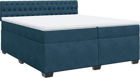 Box spring postel s matrací modrá 200 x 200 cm samet 3288712