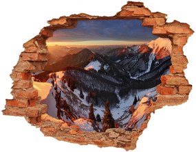 Wallmuralia Nálepka fototapeta 3D výhled Zima v horách 90x70 cm