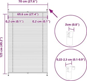 vidaXL Plisované žaluzie / rolety Plisse 70 x 125 cm - [240598] Barva: Bílá