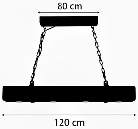 Lustr z trámu WOOD 120 cm/4xGU10/borovice