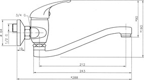 Novaservis Titania Iris Dřezová umyvadlová baterie 100 mm, chrom, 92074,0