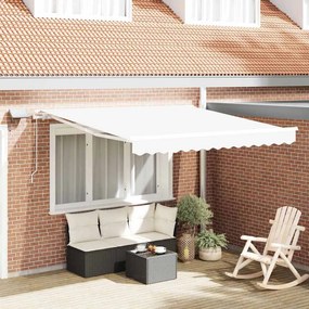 Stahovací markýza Bílá 350 x 250 cm Látka a hliník 3330358