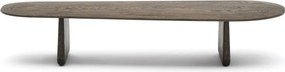 Tmavě hnědý konferenční stolek z dubového dřeva 64x146 cm Pirita – Kave Home