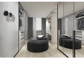 Nástěnné svítidlo Crystal 1, 1x černé křišťálové stínítko