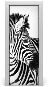 Samolepící fototapeta na dveře Zebra ve sněhu 85x205 cm