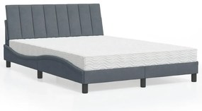 Postel s matrací Hanko tmavě šedá 140 x 200 cm samet 3208599