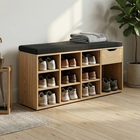 Botník s sedákem KADO, 104 x 50 x 30 cm, hnědá