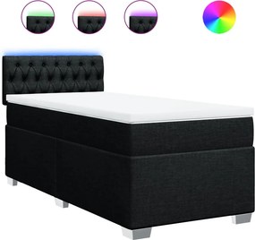 Box spring postel s matrací černá 90x190 cm textil 3288052