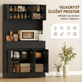 Kuchyňská skříň s úložným prostorem, černá, 100 x 38 x 180 cm 83A-248V90BK