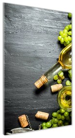Wallmuralia Vertikální Foto obraz skleněný svislý Hrozny a víno 50x100