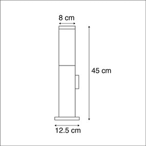 Venkovní lampa ocelová vč. objímky IP44 - Malios se zemním hrotem a kabelovou objímkou