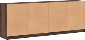 vidaXL Knihovna s dvířky 204 x 37 x 75 cm kompozitní dřevo [3206537] Barva: Betonová šedá
