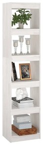 Petromila Knihovna / dělicí stěna bílá 40x30x167,5 cm masivní borovice