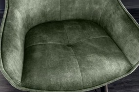 Barová židle Euphoria zelená sametová područka/ 43688
