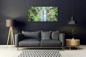 Obraz na skle Vodopád Stromy Příroda 140x70 cm
