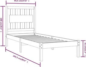 vidaXL Rám postele masivní borovice 90 x 200 cm [3103918] Barva: Bílá