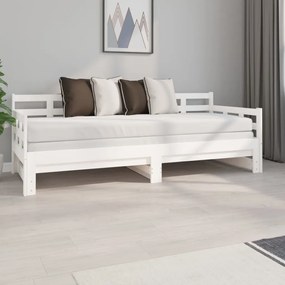 Výsuvná postel bílá masivní borovice 2x (80 x 200) cm,  820378