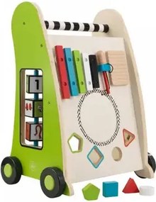 KidKraft Chodítko dřevěné s motorickými aktivitami zelená / od 12 měsí