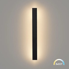 Exteriérové nástěnné LED svítidlo Wow, 1x LED 11w, 3CCT, černá, (60 cm)