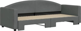 Válenda s přistýlkou tmavě šedá 80 x 200 cm textil 3197184