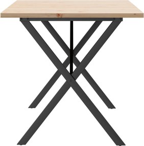 Jídelní stůl s X rámem 160 x 80 x 75,5 cm borové dřevo a ocel 3282765