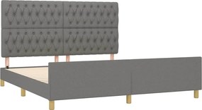 Rám postele bez matrace tmavě šedý 180 x 200 cm textil 3125317