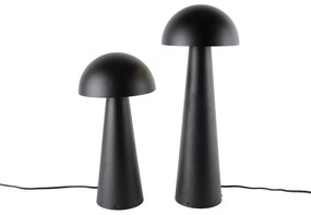 Sada 2 chytrých venkovních stojacích lamp černá 50 cm a 65 cm vč. Wifi A60 - Mushroom