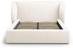 Čalouněná postel milany s úložným prostorem 200 x 200 cm béžová MUZZA