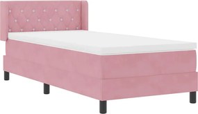 Postel s boxspringem s čelo Růžová 200 x 100 cm samet 3341407