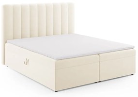 Béžová boxspring postel s úložným prostorem 180x200 cm Gina – Milo Casa