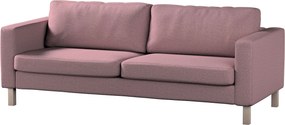 Potah na pohovku IKEA Karlstad 3-místná, nerozkládací, krátký barva růžová látka pletený vzor