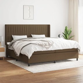Box spring postel s matrací tmavě hnědá 200x200 cm textil 3131620