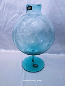 Skleněná váza Aspire koule na noze 27 cm - Vzor 2