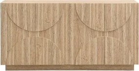 Aosom Komoda s velkým úložným prostorem, skandinávsky minimalistický design, 160 x 40 x 80 cm, přírodní barva