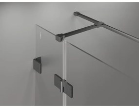 Mexen Lunar T, sklápěcí levý sprchový kout 140 x 110 cm, 8mm čiré sklo, profil grafit broušený, 834T-140-110-66-00-L