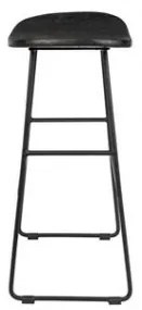 Teaková barová židle TANGLE WLL, 65 cm,černá White Label Living 1500073