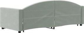 Válenda s přistýlkou světle šedá 80 x 200 cm samet 3197294