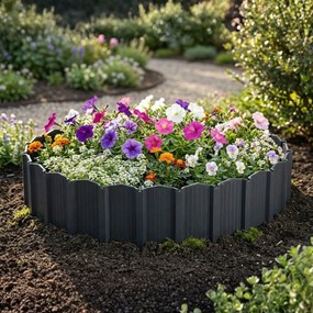 Sada 5 ks zahradních palisád Linea 390 cm antracitová