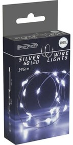 Světelný drát Silver lights 40 LED, studená bílá, 195 cm