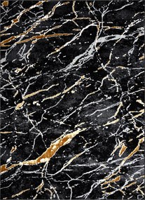 Dywany Łuszczów, Kusový koberec Allure 1963 black/gold, 280x370, černá, kancelář