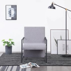 Křeslo světle šedé textil 282155