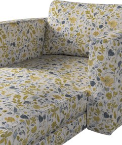 Potah na IKEA Norsborg šezlong s loketními opěrkami barva žlutá látka pletený vzor, vzorované