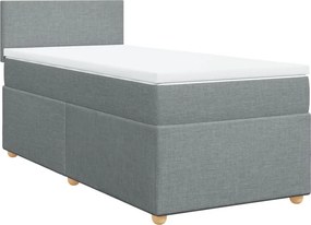 Box spring postel s matrací světle šedý 100 x 200 cm textil 3288884