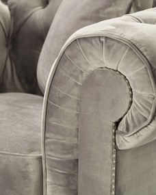 Křeslo Chesterfield Classic Velvet Dark Grey 118x96x77cm
