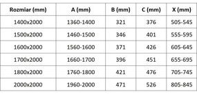 Mexen Velar L Duo, posuvné sprchové dveře do otvoru 170 cm, 8mm čiré sklo, bílá matná, 871-170-003-02-20