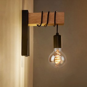 Toolight Toolight, nástěnná lampa 1xE27 APP972-1W LINE, černá-hnědá, OSW-03241