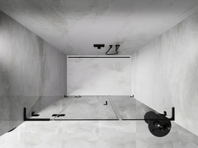 Mexen Lunar L, levé otočné sprchové dveře 135 cm, čiré sklo, černý profil, 834SL-135-050-70-00-L