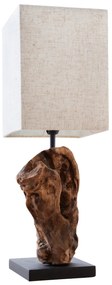 Invicta Interior Designová dřevěná stolní lampa béžová: Eridani II