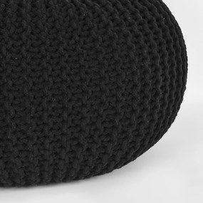 LABEL51 pletený puf GEBREID černá L Color: Black SH-24.063