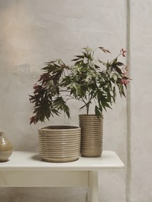 Ferm Living Obal na květináč Corduroy Cashmere, béžová barva, keramika